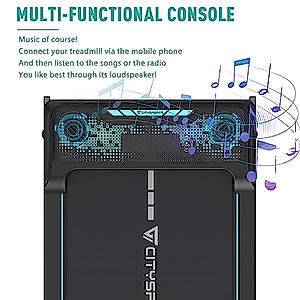 CITYSPORTS Treadmill Under Desk, Walking Pad Treadmill, Treadmill Ultra Slim & Portable for Home