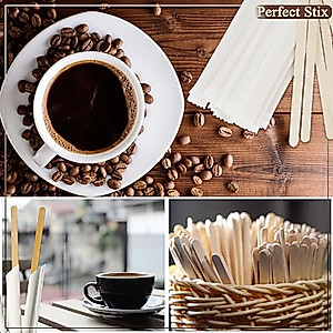 Perfect Stix 5.5 Inch 1000CT Paper Wrapped Coffee Stirrers, Individually Wrapped Coffee Stirrers, Wrapped Stir Sticks Disposable Wood Coffee Sticks