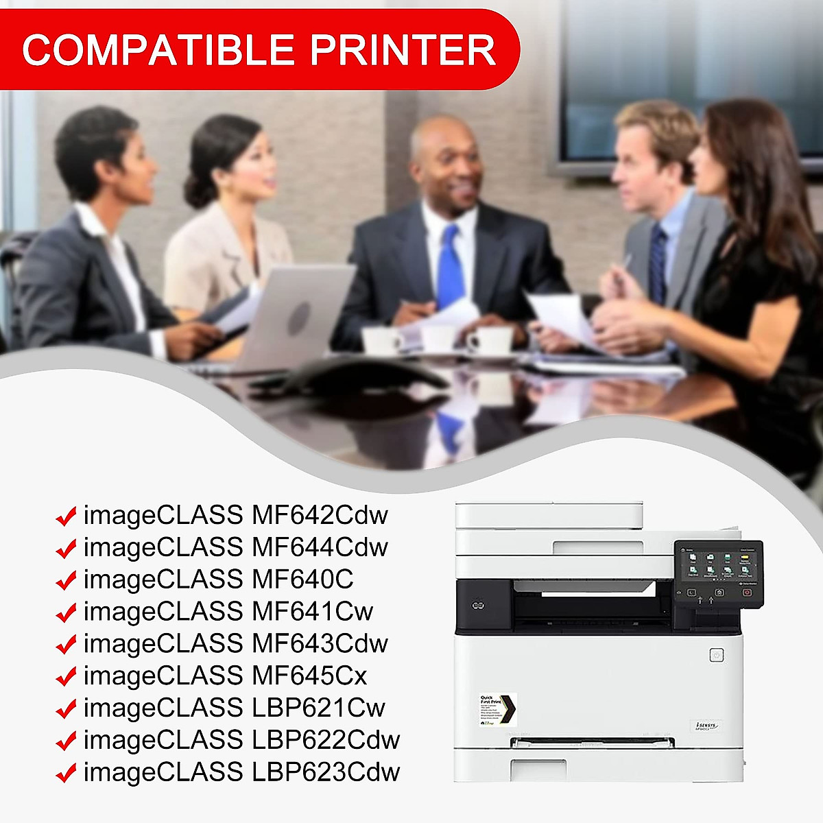 2-Pack 054 3024C001 Black Toner Cartridge High Yield Compatible CRG054 054 Replacement for Canon imageCLASS MF642Cdw MF644Cdw MF640C MF643Cdw MF645Cx LBP621Cw LBP622Cdw LBP623Cdw Printer