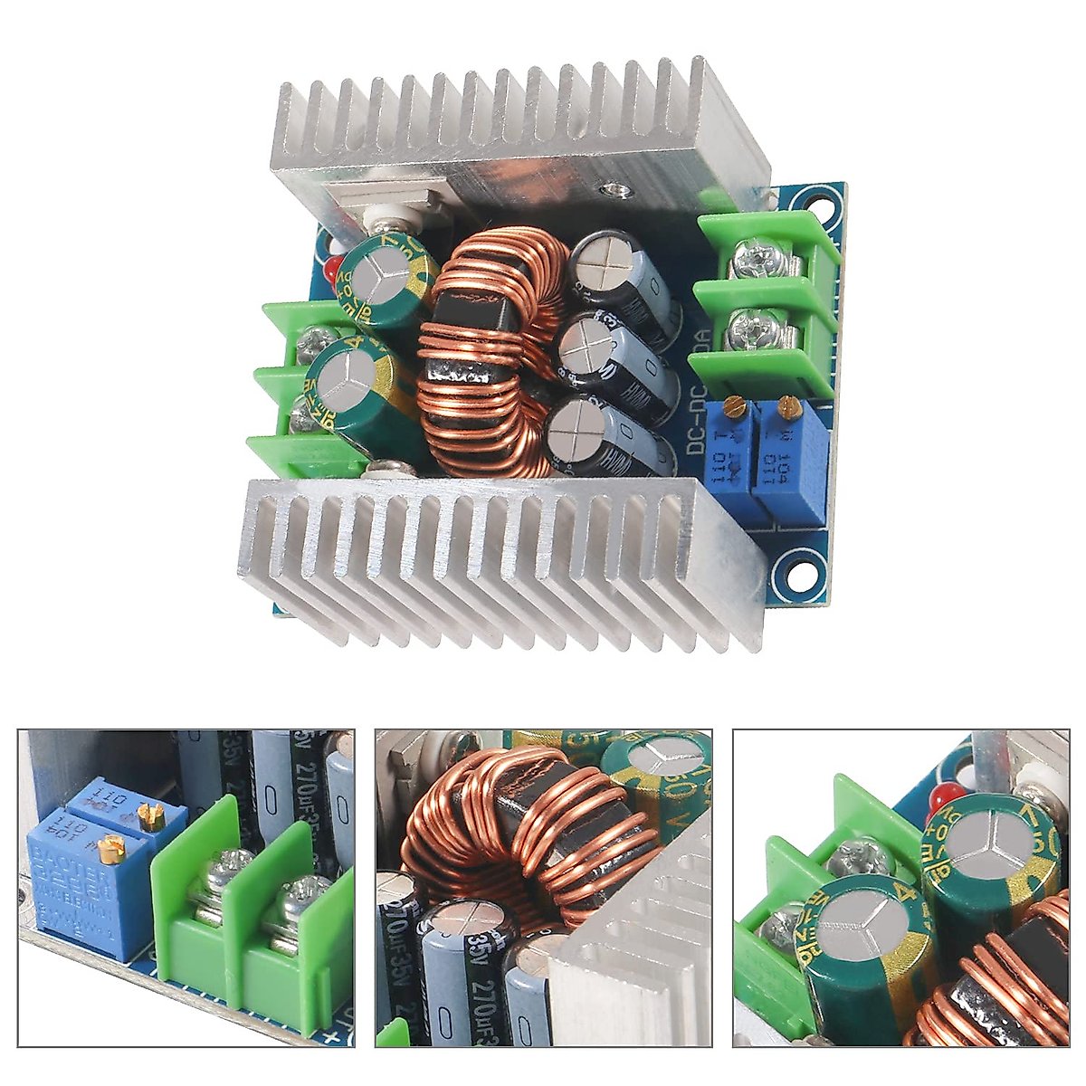 4Pcs 20A 300W Buck Converter Step Down Module DC 6-40V to 1.2-36V 20A 300W Adjustable Constant CC CV Current Voltage Regulator Power Supply Module with Short Circuit Protection Function