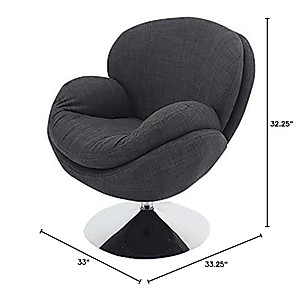 Comfort Chair Mac Motion Scoop Accent Leisure Chair, One Size, Rio Anthracite (Grey) Fabric