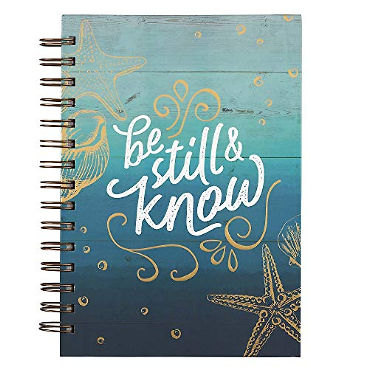Christian Art Gifts Inspirational Journal Be Still Blue 192 Ruled Pages, Large Hardcover Notebook, Wire Bound