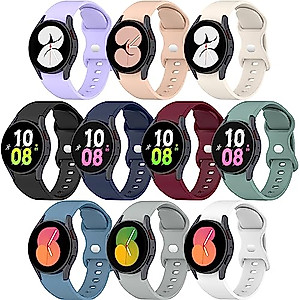 EZMVZKU No Gap Watchband for Samsung Galaxy Watch 7/6/5/4/FE 40mm 44mm, Sport Silicone Strap for Samsung Galaxy Watch 6 Classic 5 Pro 4 Classic 42mm 43mm 45mm 46mm 47mm Bands