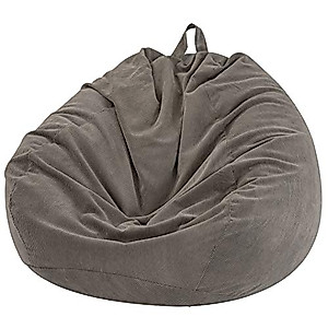 Nobildonna Bean Bag Chair Cover (No Filler) for Kids and Adults. Extra Large 300L Beanbag Stuffed Animal Storage Soft Premium Corduroy
