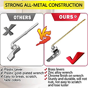 Takngjd Toilet Handle Replacement Kit, Front Mount Toilet Flush Handle, All-Metal Construction-Solid Brass Trip Levers, Zinc Alloy Toilet Handle with Chrome Finish(1 Pack)