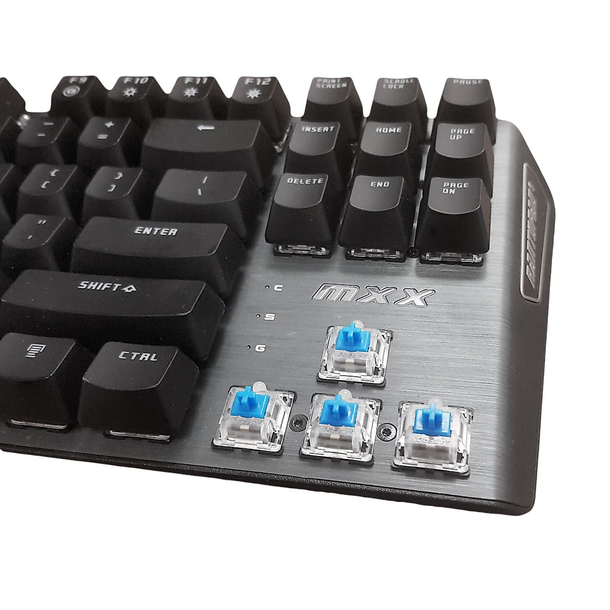 Rantopad MXX Mechanical Gaming Keyboard - 87 Keys,White Backlit, Blue Switches, Grey Aluminum Cover, N-Key Rollover