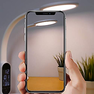 Exquisite LED Lamp Led Light LED Desk Lamp Dimmable Eye Caring LCD Calendar Time Week Touch Control Reading Lamps Desk Lamp Kids Durable Table Lamp (Color : White)
