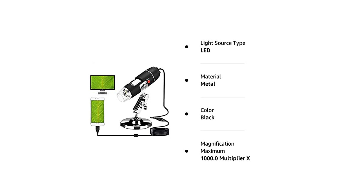 40X-1000X USB Digital Microscope: 3-in-1, Multi-OS Ready