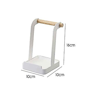 XJJZS Creative Multifunctional Storage Rack Kitchen Utensil Rack Iron Pot Lid Rack Kitchenware Storage Holder (Color : Black)