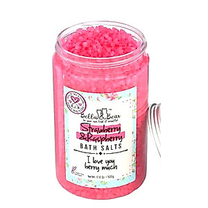 Bella & Bear Strawberry & Raspberry Bath Salts, Foot Soak, Detox, Fruity Scent,14oz - Bulk 12 Pack