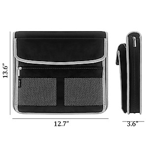 Jacng Accordion File Organizer Business Organizer Binder Accordion with Zipper Multi Pocket Folder for Office Supplies