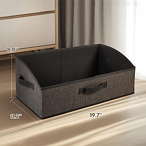 DAYARD Fabric Bins [3-Pack], Trapezoid Storage Bins with Handles, Foldable Baskets Storage Boxes for Shelves, Closet, Bookshelf, Organizer Containers, 20 x 11 x 8 inch Coffee