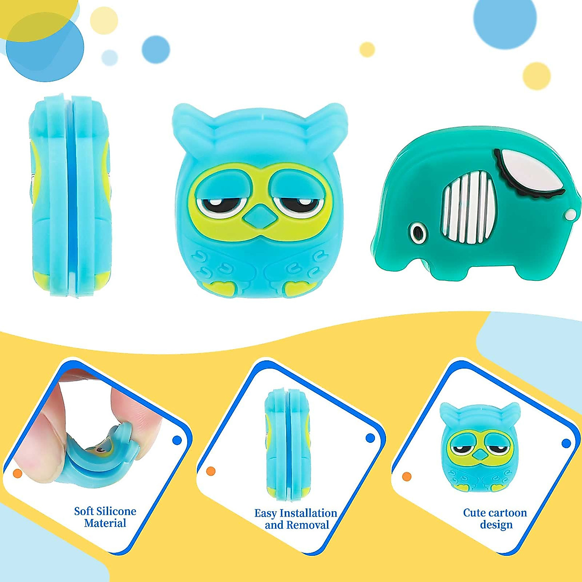 Chalyna 25 Pieces Tennis Racket Vibration Dampeners Silicone Tennis Dampeners Cartoon Vibration Dampeners for Tennis Racket Racquetball