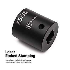 Capri Tools 1-1/8-Inch Shallow Impact Socket, 1/2-Inch Drive, 6-Point, SAE (CP55063)