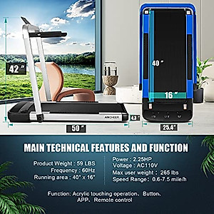 ANCHEER Treadmills,2 in 1 Folding Treadmill, Walking Pad Treadmill Under Desk for Home Office, Portable Treadmill with Remote Control, Quiet and Powerful, Installation-Free