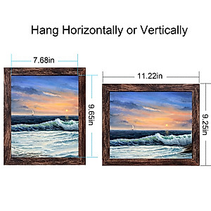 LUCKYLIFE 8x10 Picture Frame Brown for Wall Mounting or Tabletop Display, 2 Pack