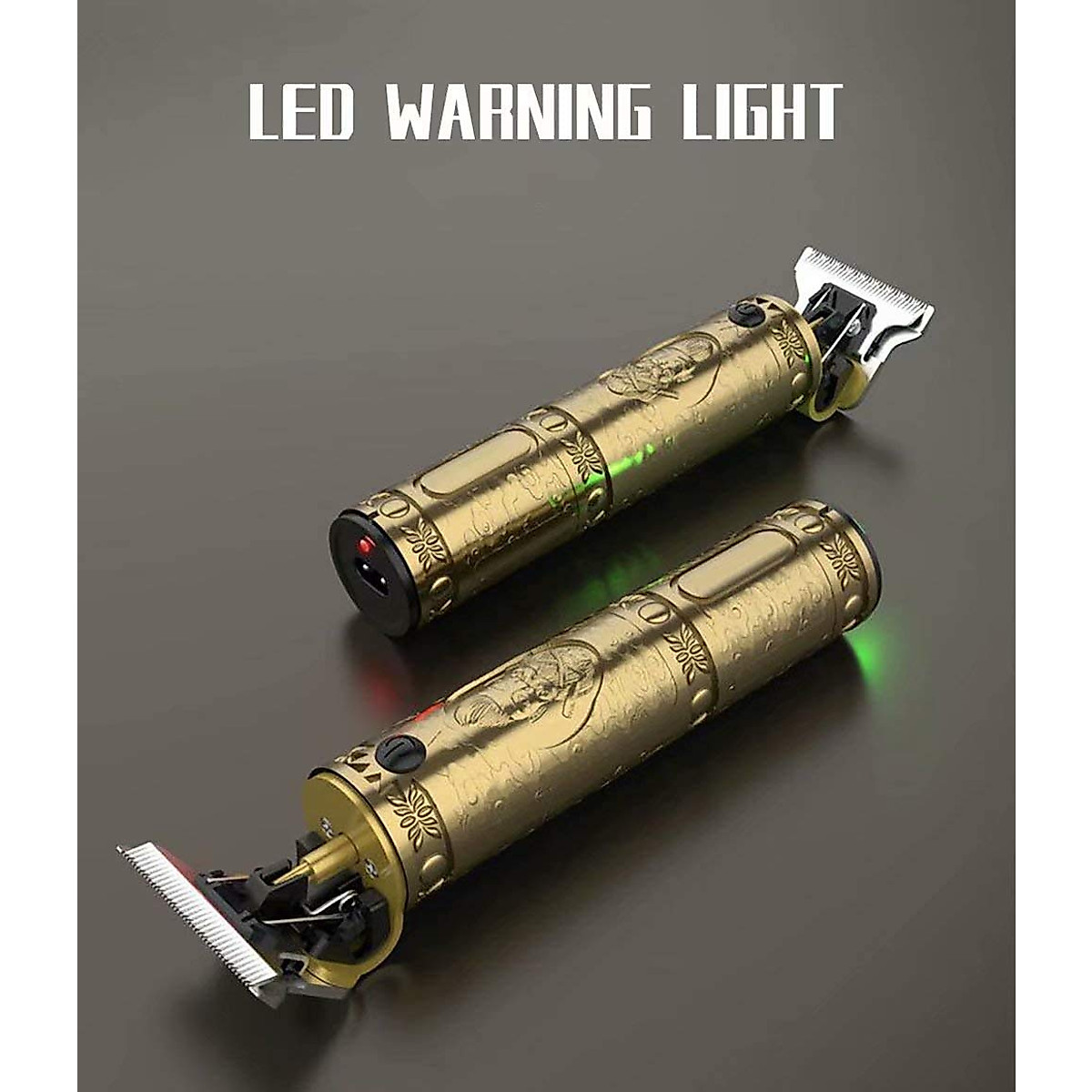 Electric Pro Li Outliner Grooming Rechargeable Cordless Close Cutting T-Blade Trimmer for Men 0mm Baldheaded Hair Clippers Zero Gapped Detail Beard Shaver Barbershop for Father's Day (Gold)