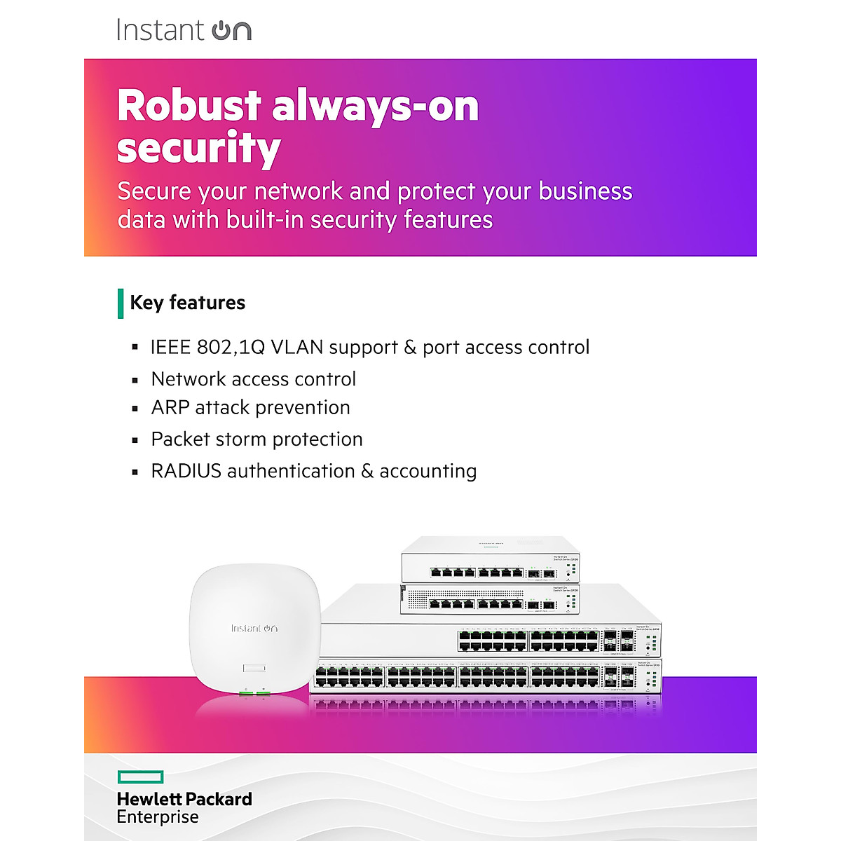 HPE Networking Instant On Switch Series 1930 48-Port Gb Smart-Managed Layer 2+ Ethernet Switch | 48x 1G | 4X SFP+ | US Cord (JL685A#ABA)