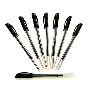 20 X Saino Softek Smooth Writing Black INK Ball Point Pens (Non Refillable) Direct Ink Fill Technology gives you perfect ink flow for smoothest writing, Black, 20 count