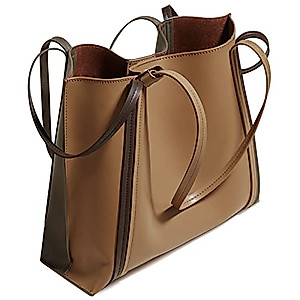 FOXLOVER Genuine Leather Tote Shoulder Bag for Women Ladies Handbags Purse with Removable Inner Zipper Bag