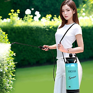CLICIC Lawn and Garden Portable Sprayer 2 Gallon/8 L- Pump Pressure Sprayer Includes Shoulder Strap Blue.