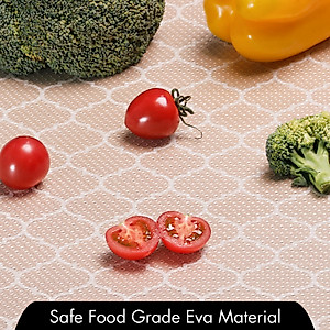 Cooyes Shelf Liner – Non-Adhesive Shelf Liners for Kitchen Cabinets – Waterproof Shelf Paper with Modern Pattern – Durable EVA Cabinet Liners