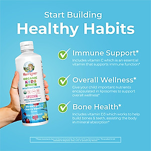 MaryRuth's Kids Multivitamin lipsomal | Vegan, Sugar-Free Vitamins for Kids Ages 2+ | Childrens Vitamins 1-2 Month Supply | Multivitamin for Kids | Multi | Kids Vitamins | 15.22 Fl Oz