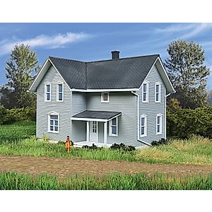 Walthers Cornerstone HO Scale Model Tillman Farm House Kit, 3/8" 11.9 x 10.7 x 11.1cm