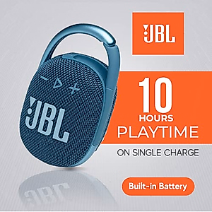 Boomph Sound Pack: JBL Clip 4 Portable Bluetooth Wireless Speaker with IP67 Waterproof, Dustproof, Carabiner Clip, Built-in Battery | 10 Hour Play Time of Rich Audio and Punchy Bass | Blue