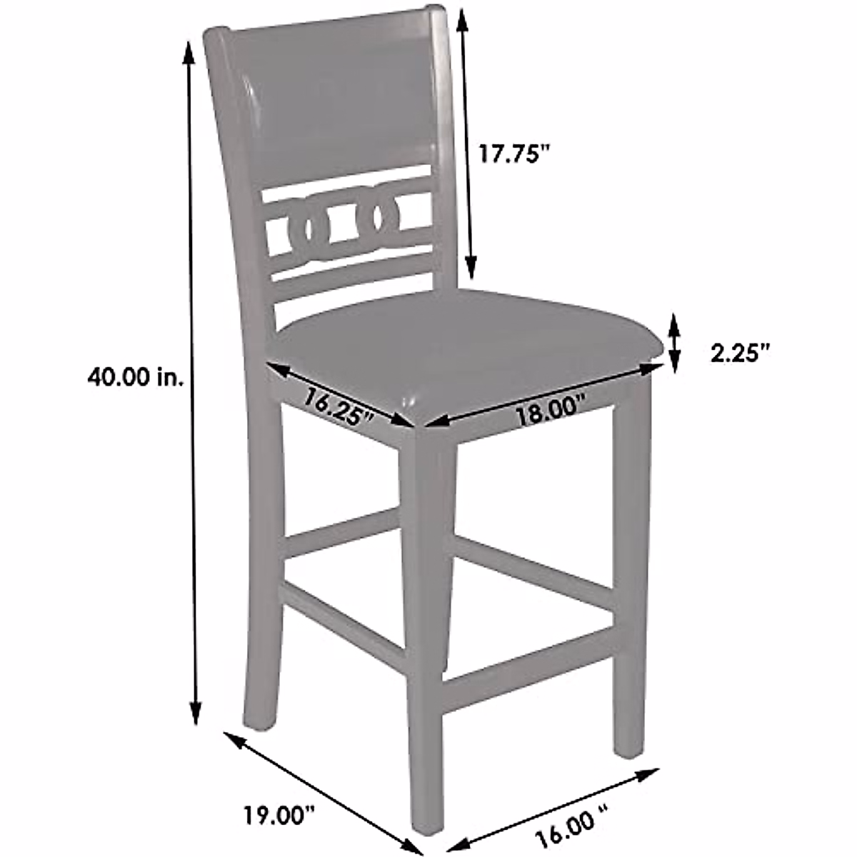 New Classic Furniture Gia 5-Piece Round Counter Height Set with 1 Dining Table and 4 Chairs, 42.25", Cherry