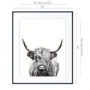 Homeforia 20x24 Black Frame Matted to 16x20 - Metal 20 x 24 Picture Frames For Wall - Aluminum 20 by 24 Poster Frame - Tempered Glass - Wall Hook Included - Set of 1