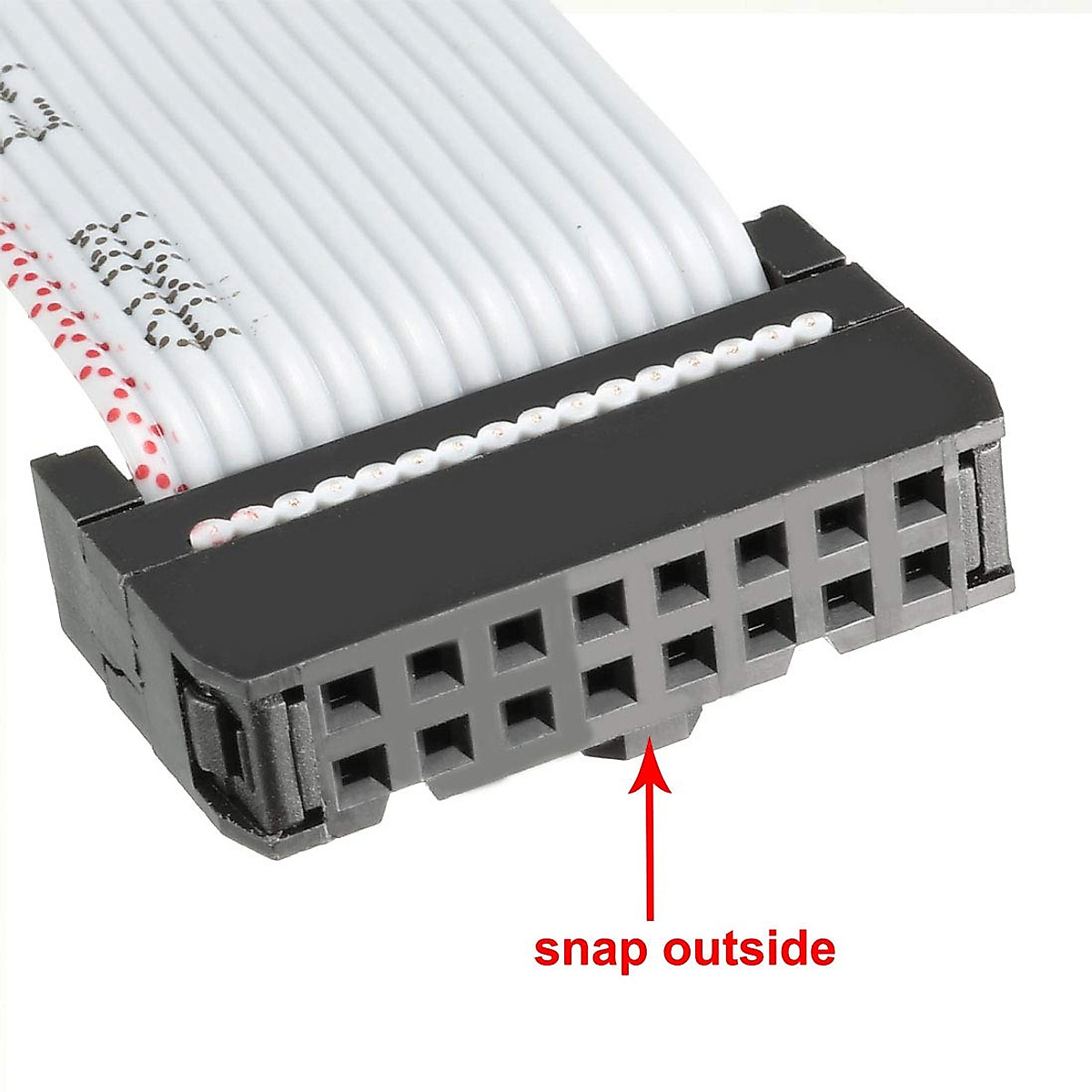 uxcell® IDC 16 Pins Wire Flat Flexible Gray Ribbon Jumper Cable 60cm 2.54mm Pitch,2pcs