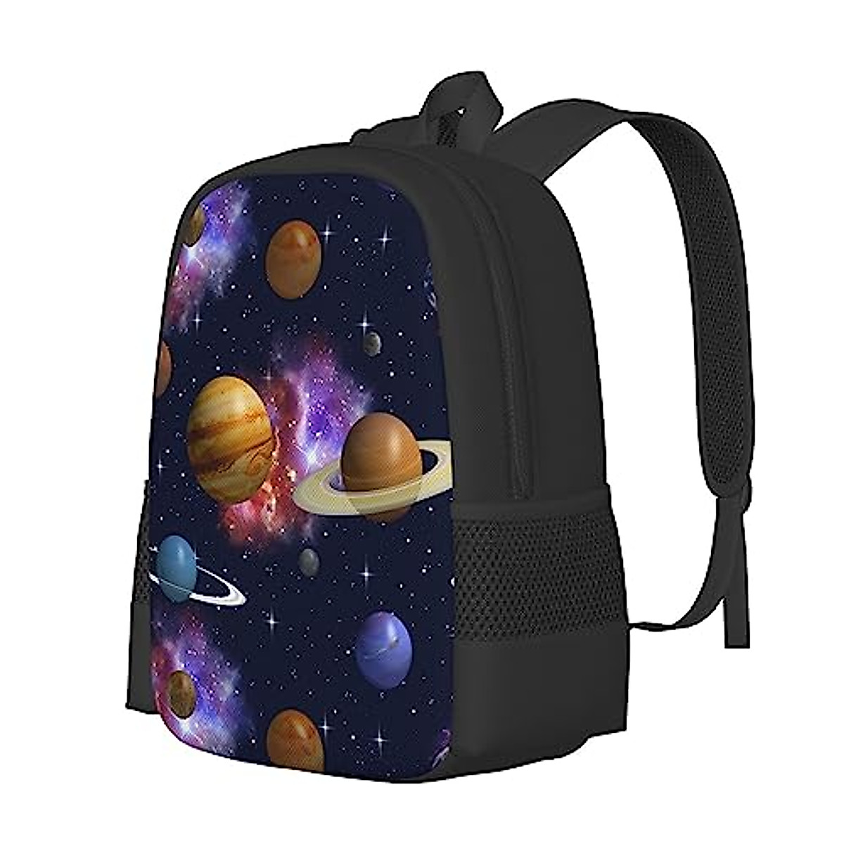 WZOMT Unisex Space Planet Backpack Funny Solar System Blue Purple Galaxy Daypack Lightweight Travel Bags Elementary Middle College School Backpacks for Teen Boys Girls Mens Women Large 17"