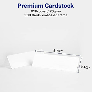 Avery 5305 Medium Embossed Tent Cards, White, 2-1/2 X 8-1/2, 100 Cards/Box