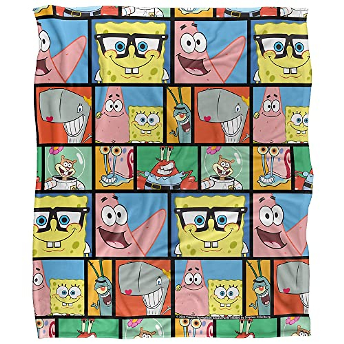 Spongebob Blanket, 50"x60" Spongebob Tile Pattern Silky Touch Super Soft Throw Blanket