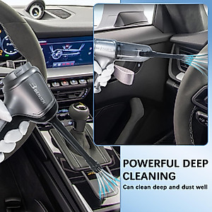 BENJEN Mini Car Vacuum Cleaner, 15000PA High Power, 3 in 1 Handheld Vacuum Cleaner with Brushless Motor, Portable Cordless Vacuum Cleaner for Car, Office and Home Cleaning