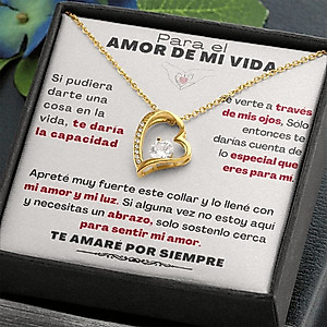 Para el Amor de mi vida - Collar Por siempre amor - forever love Red Acabado en Oro Amarillo de 18 quilates/Cajita Estandard (GRATIS)