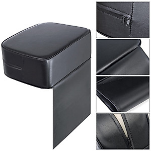 YOSHIKO Salon Booster Seat Cushion for Kids Child Hair Cutting Children Leather Cushion Pads, Boat Booster seat Cushion for Driver, Cushion for Styling Chair, Barber Beauty Salon Spa Equipment Black