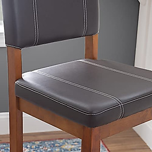 Linon Home Decor Milano Bar Stool, Medium Dark Walnut, 30-Inch