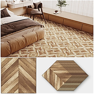 Peel and Stick Floor Tile, 12-Inch Vinyl Flooring 20 Tiles, Peel and Stick Flooring, Self Adhesive DIY Flooring for Kitchen, Dining Room, Bedrooms & Bathrooms