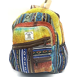 Unique design Himalaya Hemp Backpack Small Backpack Hippie Backpack Festival Backpack Hiking & Tablet Backpack FAIR TRADE Handmade with Love