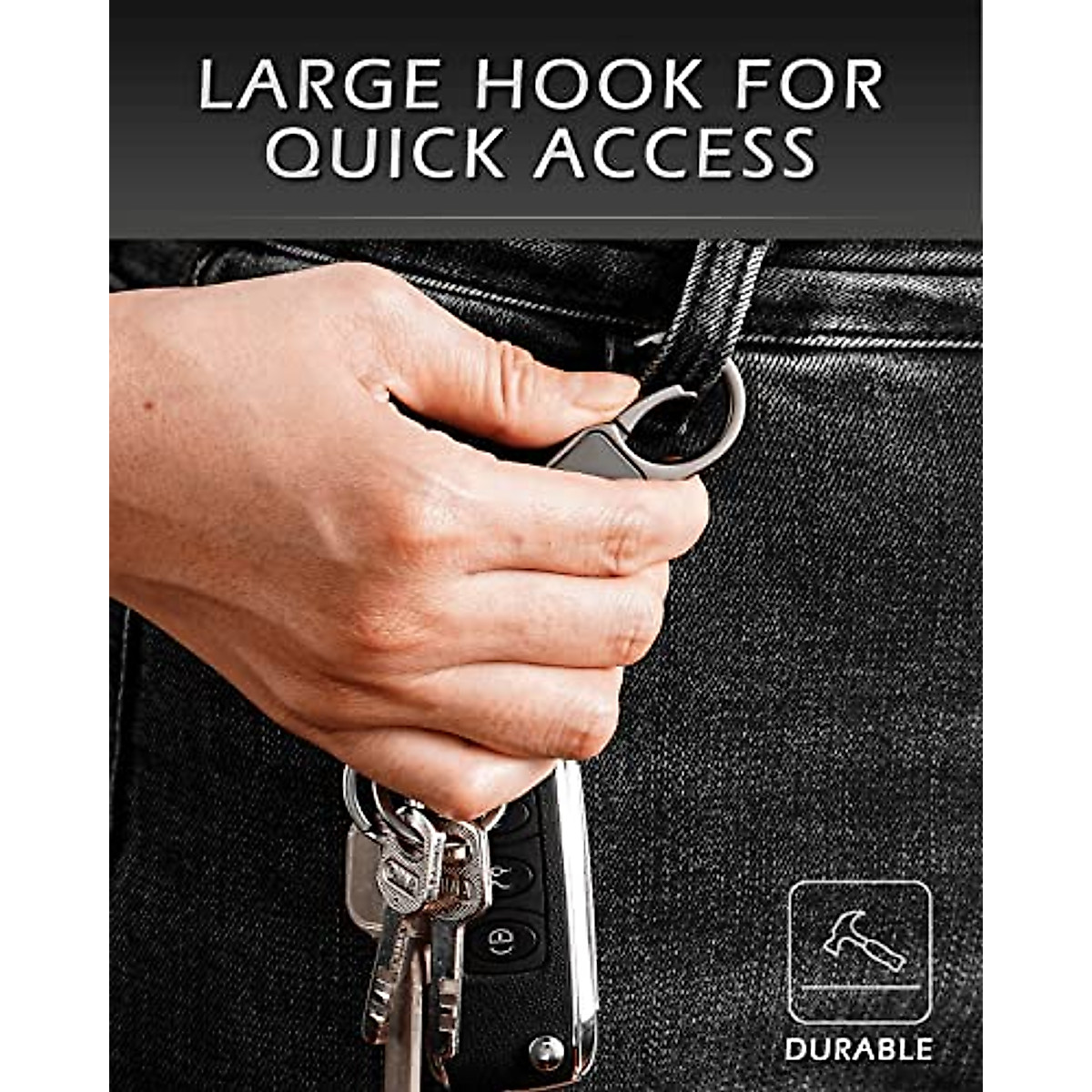 DAYGOS Key Chain Quick Release Key Ring, Heavy Duty Car Keychain Holder Clip with Easy Detachable Valet Key Ring for Men and Women