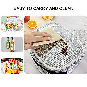 Mziart Lunch Bag for Women Men Stylish Colorful Lunch Tote Bag Leakproof Insulated Lunch Box Meal Prep Reusable Lunch Bag Bento Lunch Cooler Bag for Office Work Travel Picnic (Beige)