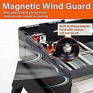 GARNETIN Wind Guard for Blackstone Griddle 28 Inch Wind Screen Flat Top Griddle Accessories steel Magnetic Set of 4 Wind Gurad for Blackstone Griddle 28", Black