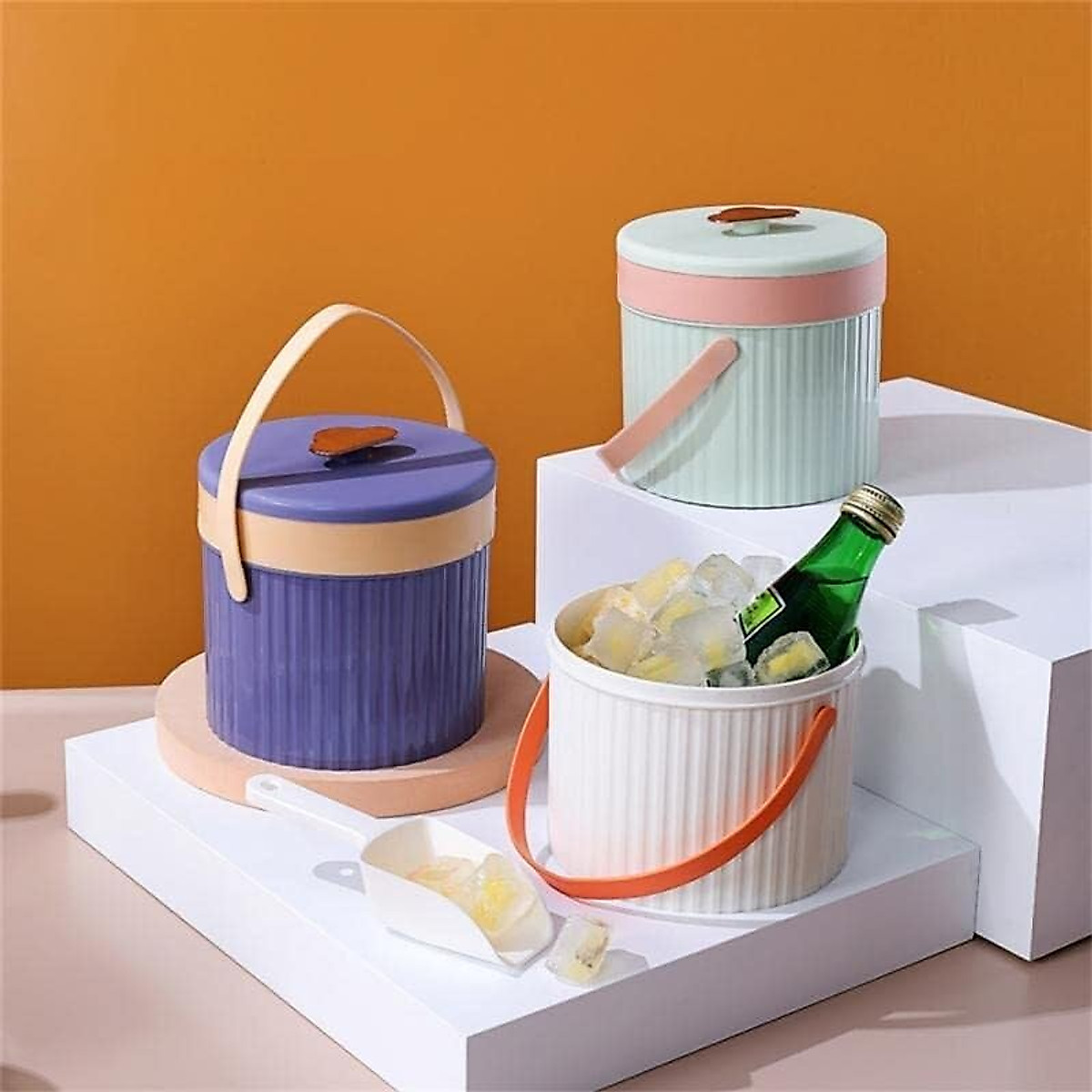 Ice Buckets Household Ice Bucket Ice Mold with Cover Freezing Drinks Cooling Ice Bucket for Wine, Champagne Bottles, Beer Bottles Barware