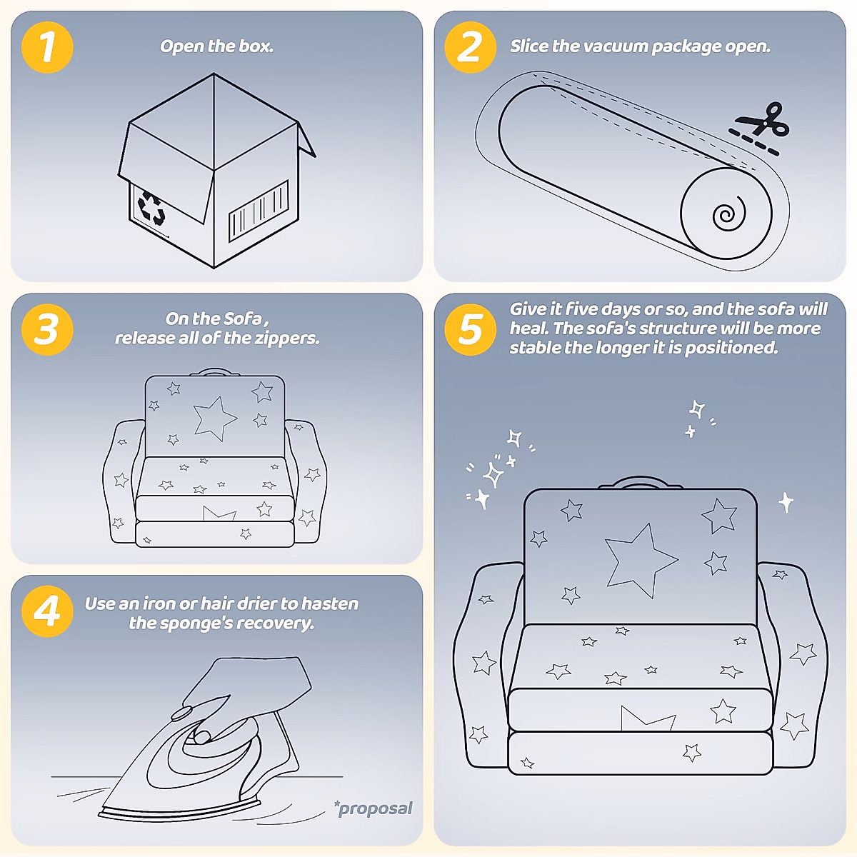 YHUAIMANG 3 in 1 Foldable Toddler Couch,Convertible Sofa to Lounger for Kids,Glow in The Dark Fold Out Couch Toddler Sofa