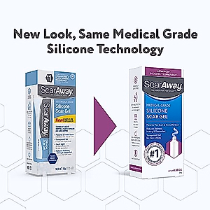 ScarAway Silicone Scar Gel, Helps Improve Size, Color & Texture of Hypertrophic & Keloid Scars from Injury, Burns & Surgery, Water Resistant, 10g (0.35 Oz)