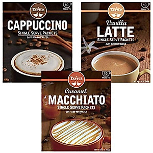 Cafe Tastle Cappuccino, Vanilla Latte, Caramel Macchiato, 30 Piece Assortment