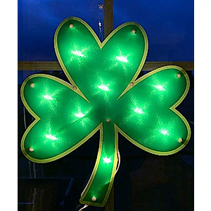 Impact Innovations Shamrock Lighted Window Decoration Indoor Outdoor Use 14” x 12.5”