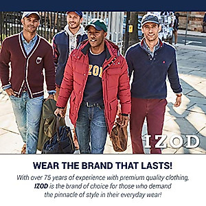 IZOD Men's Relaxed Fit Comfort Stretch Denim Jeans, Vintage Khaki, 32W X 32L